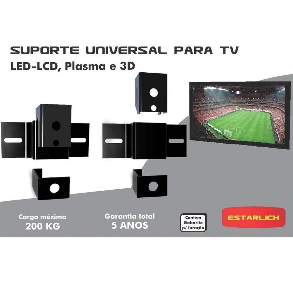 Suporte de Tv Na Parede Fixo Universal de 10 Até 100 Polegadas Serve Em ...