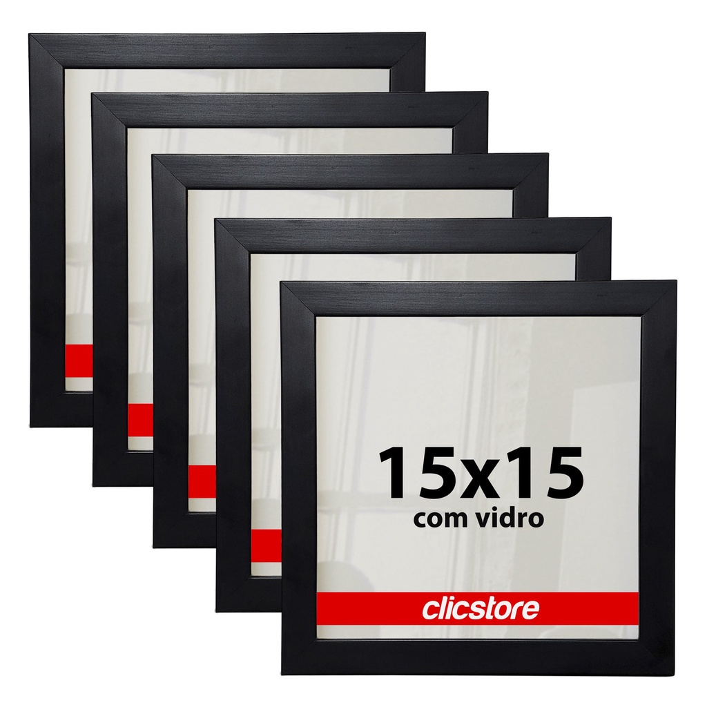 Kit 5 Molduras 15x15 Vidro Para Quadros Foto Retrato Poster | Shopee Brasil