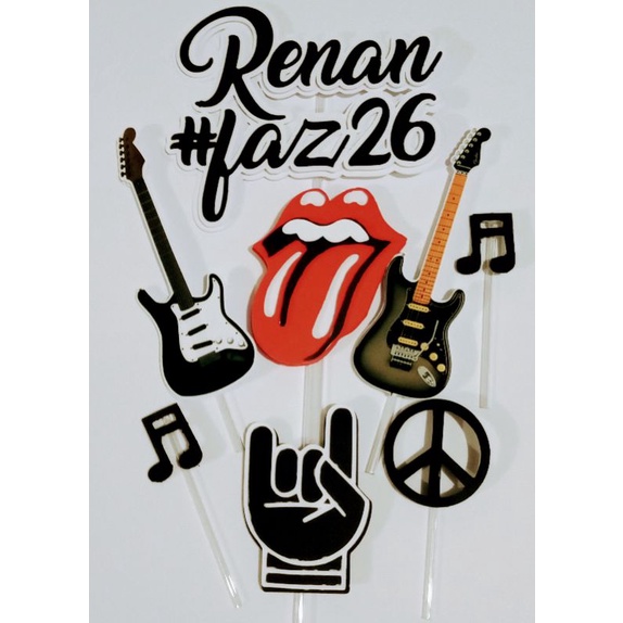 Topo de bolo Rock | Shopee Brasil