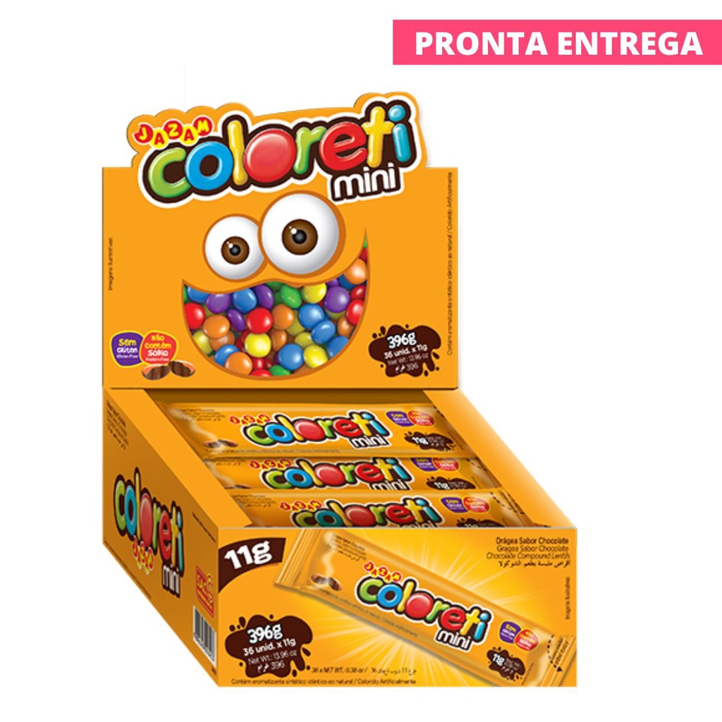 Mini Chocolate Coloreti Tradicional Display (Jazam) - Caixa com 36 ...