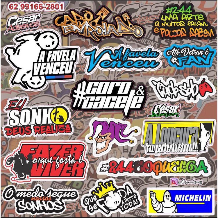 Cartela De Adesivos Carro Moto Caminhão Bike 32 | Shopee Brasil