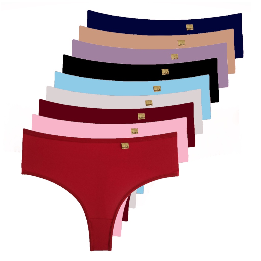 Kit 10 Calcinha Plus Size Fio Duplo Renda Feminina Sensual Renda Ref