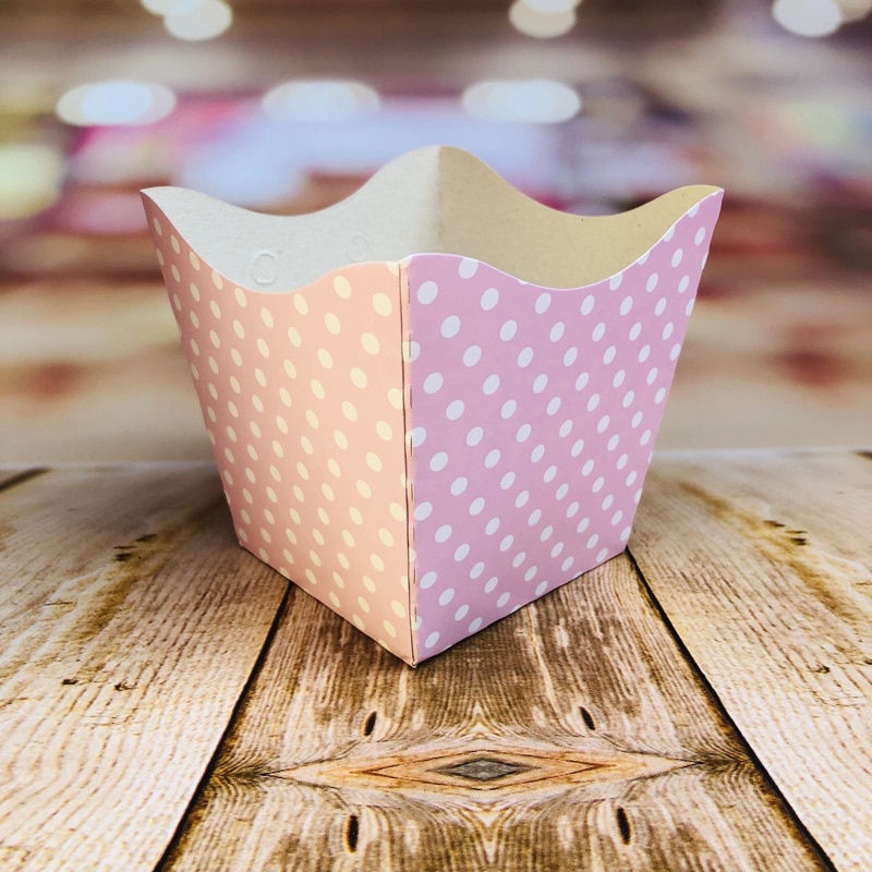 10 Cachepo Festa Poá Rosa/Branco 9X9X7Cm Vazo Decoração 2.23 ( Nc Toys ...