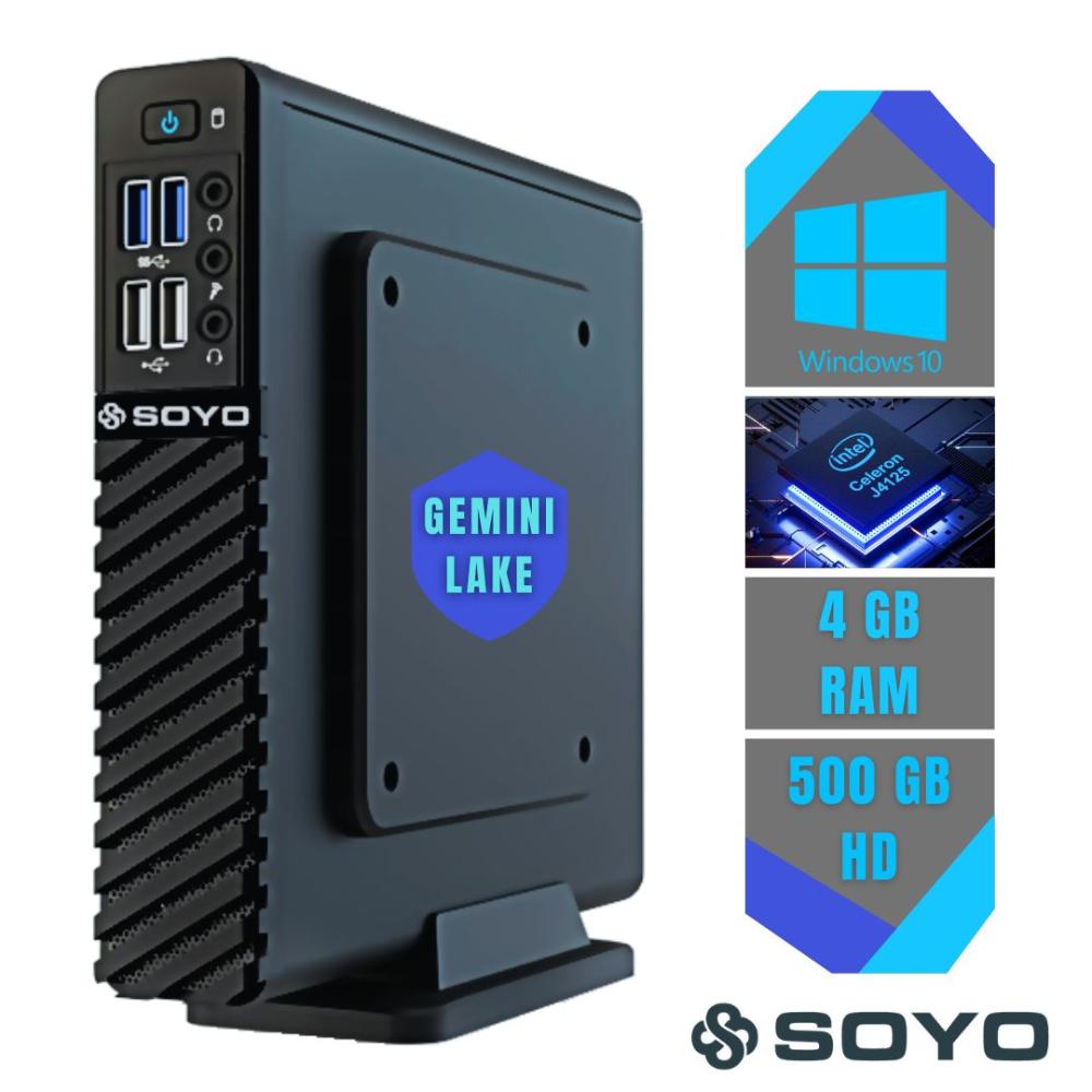 Mini Pc Intel Dual Core, 500GB HD, 4GB Ram, Windows 10 Pro - Soyo ...