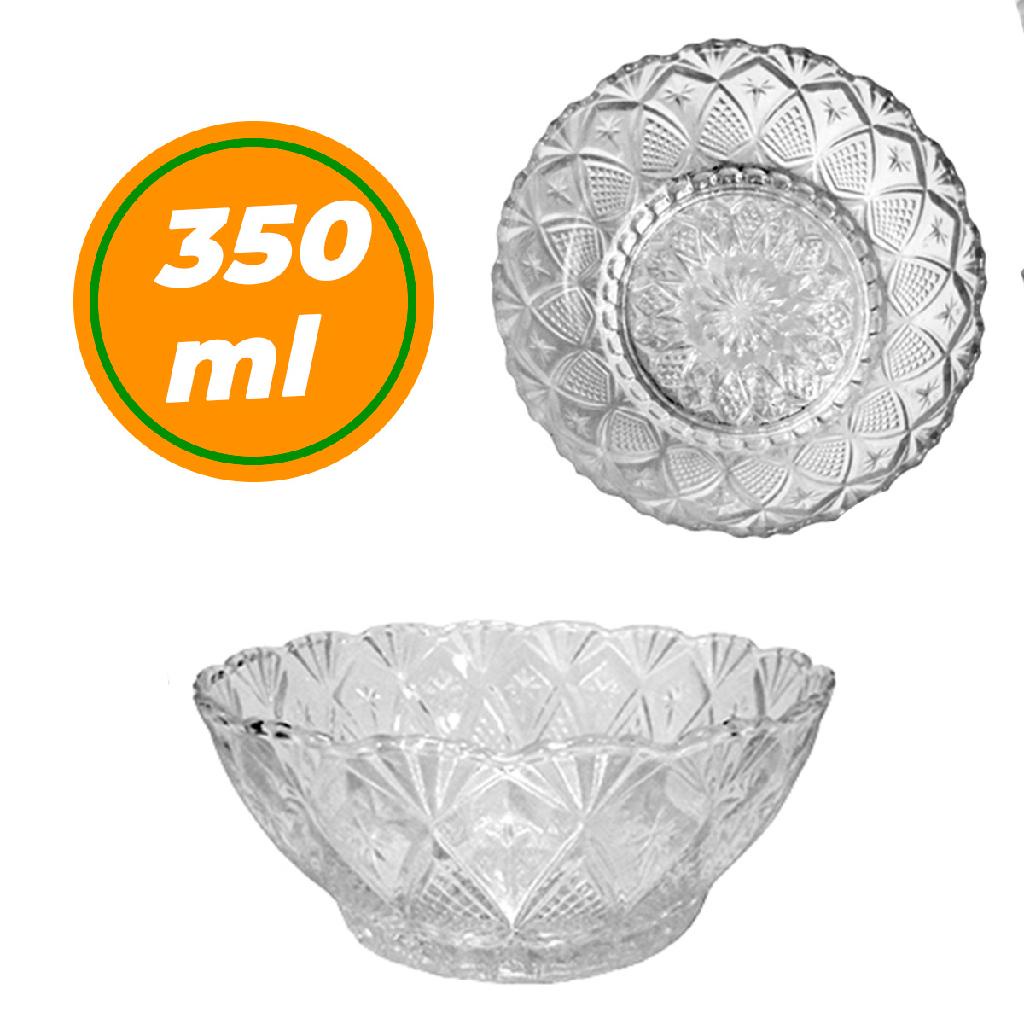Tigela de vidro transparente decorado em alto relevo 350ml | Shopee Brasil