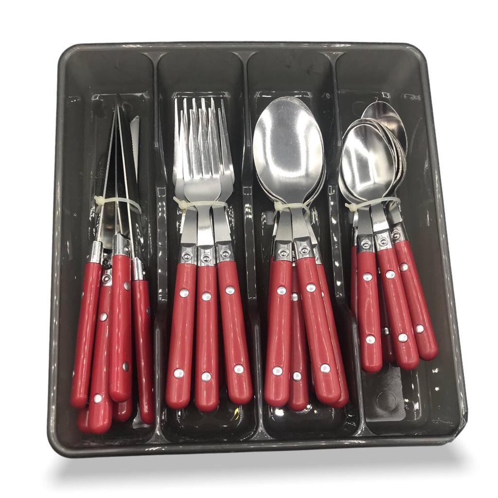 Conjunto de Talheres 24 Peças 4 Tipos de Talher | Shopee Brasil