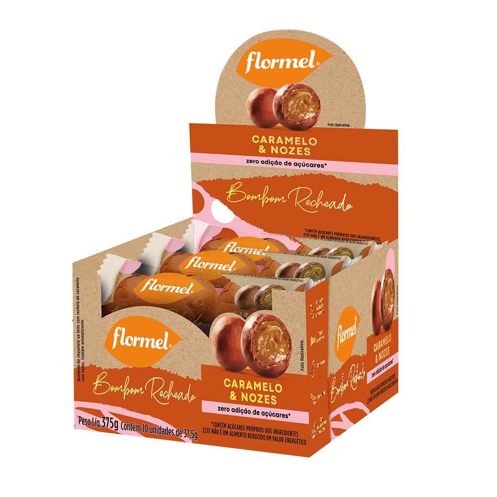 Bombom de Chocolate Recheado com Caramelo e Nozes Flormel- Zero Açúcar ...