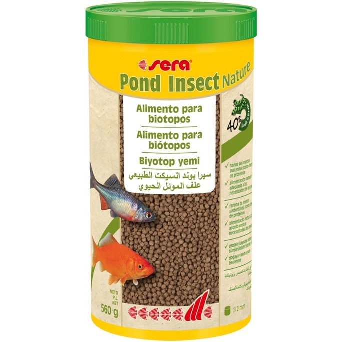 SERA POND INSECT NATURE 560G P/ PEIXES COMO KINGUIOS CARPAS E OUTROS ...