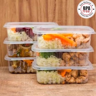 Pote Retangular 500ml Marmita Fit - Microondas/freezer 24 Unidades PraFesta/ MARMITA FITNESS ...