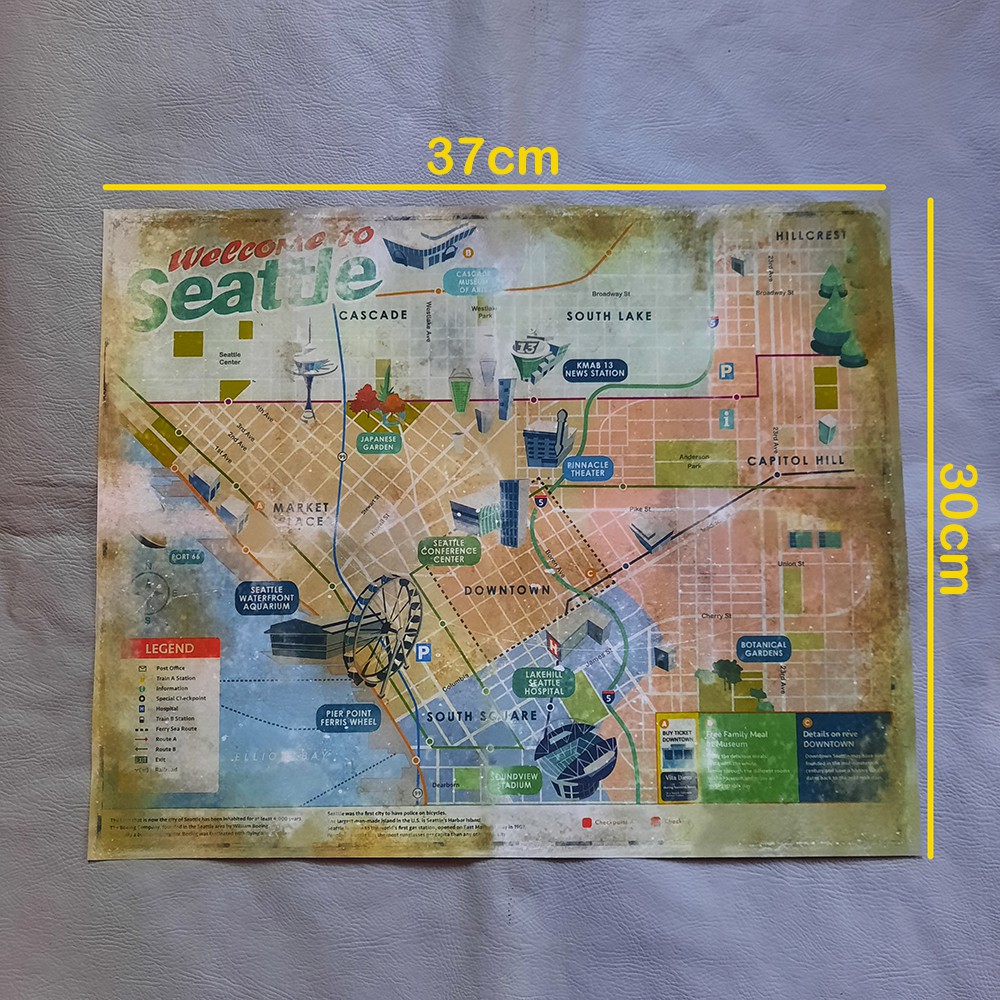 The Last Of Us 2 poster mapa de Seattle da Ellie | Shopee Brasil