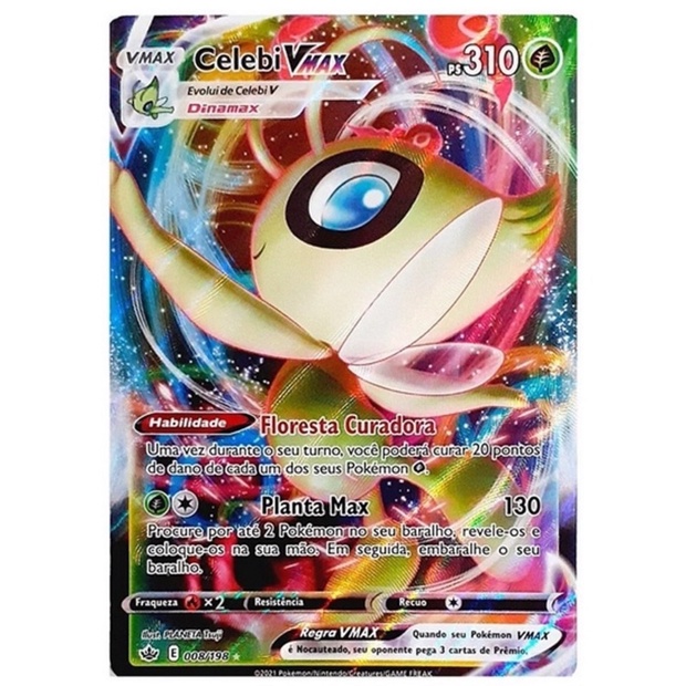 Carta Pokemon Celebi VMAX Português 008/198 Card Original Copag ...