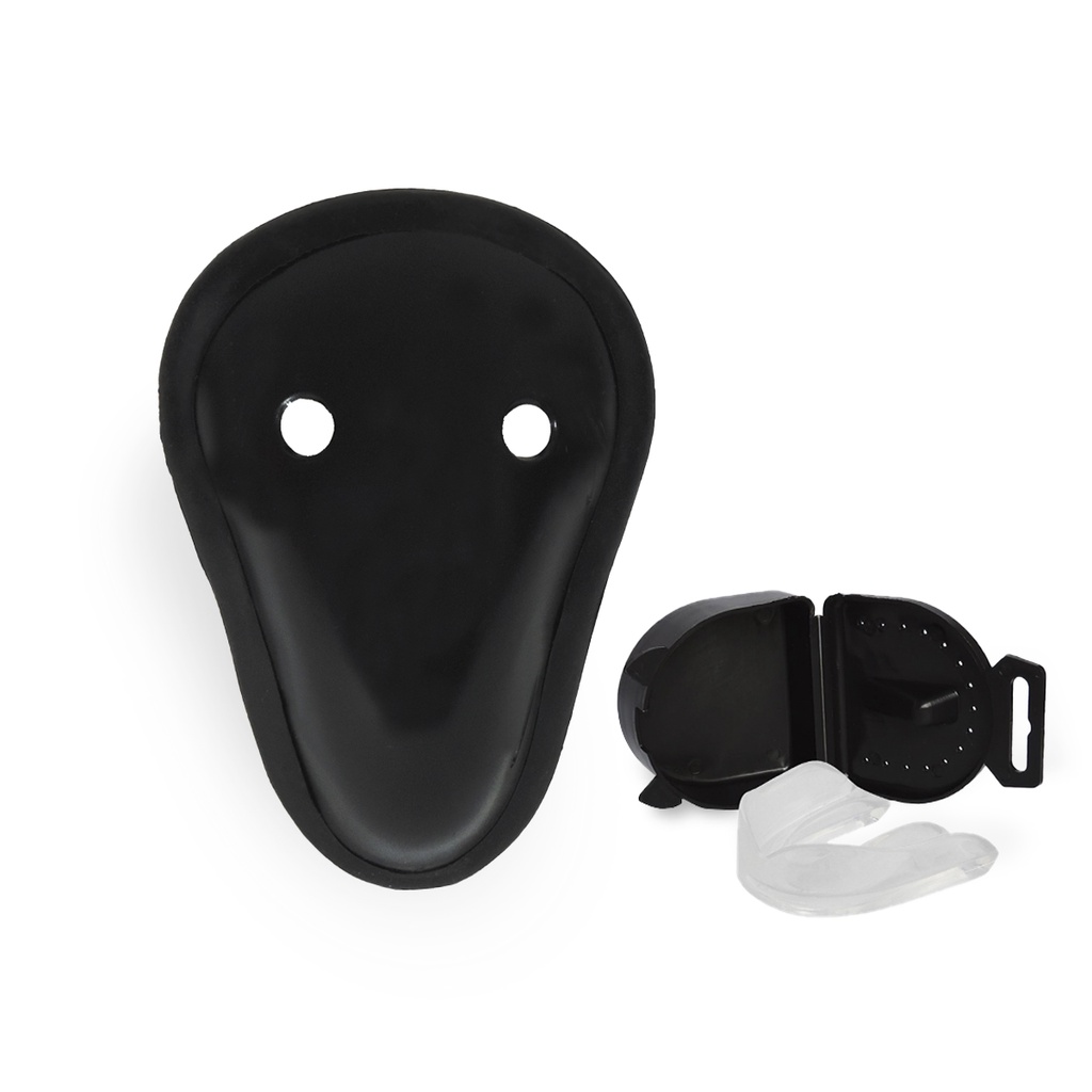 Protetor Genital Coquilha + Protetor Bucal Simples C/ Caixinha Muay ...