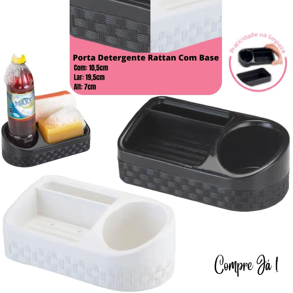 Porta Detergente Organizador de Sabão Esponja e Detergente Com Base ...
