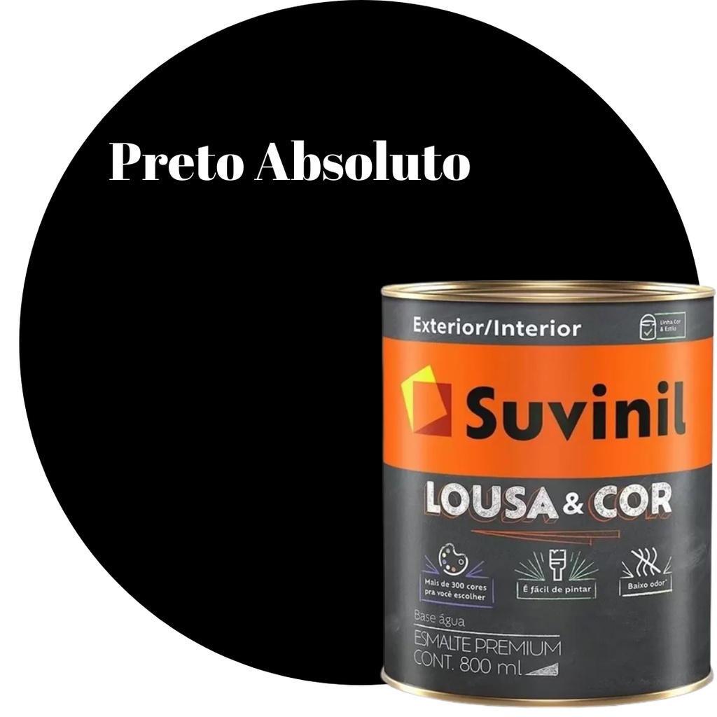 Tinta Lousa e Cor Preto Absoluto Suvinil Para Parede Metal e Madeira ...