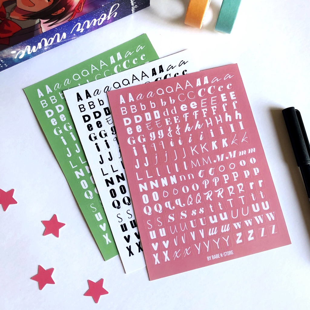 Cartela Adesiva "messy Alphabet" - Alfabeto Adesivo Para Bullet Journal ...