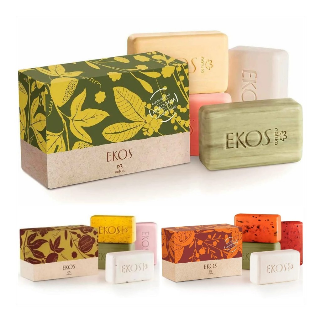 Kit Caixa de Sabonetes em Barra Natura Ekos 100g cada | Shopee Brasil
