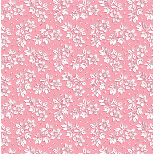 Papel De Parede Floral Branco 3d Com Rosa Adesivo Fosco 3mx50cm Sku
