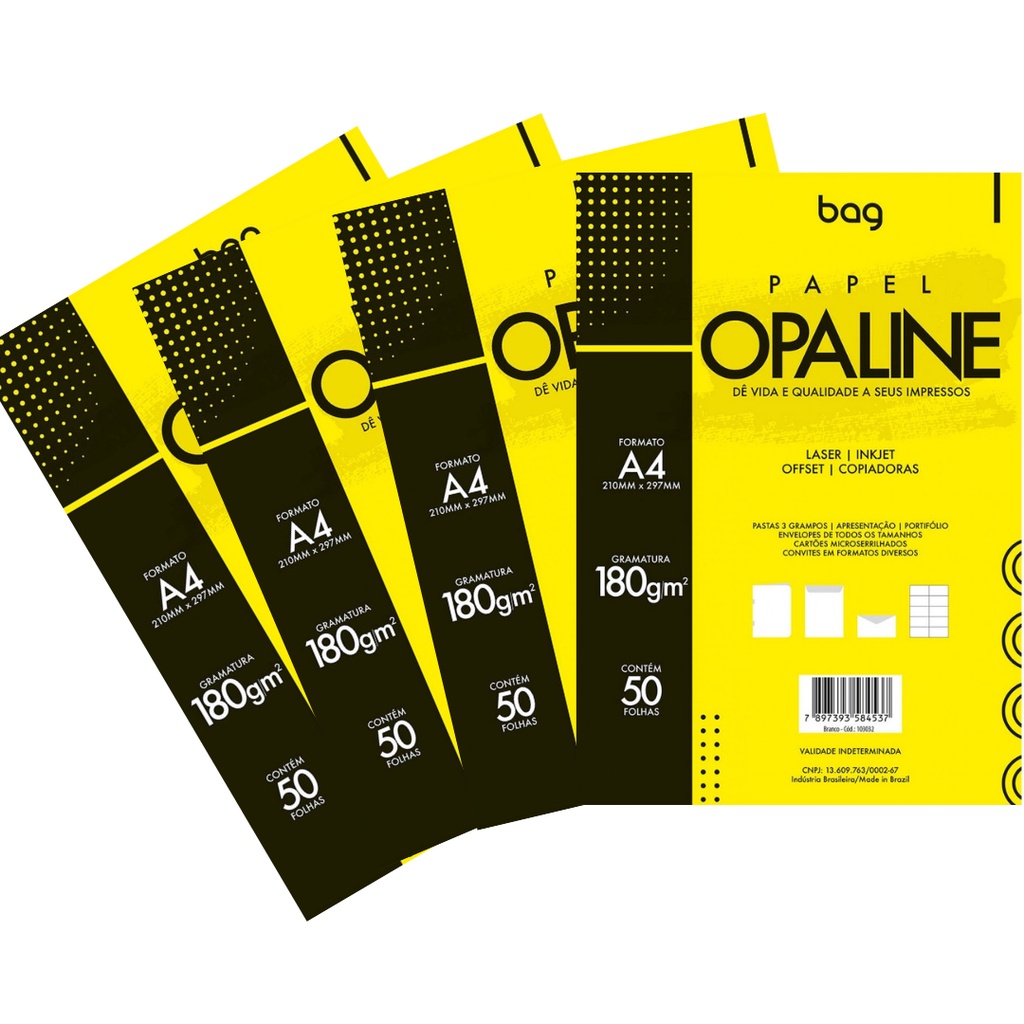 Papel Opaline A4 180g - 200 fls | Shopee Brasil