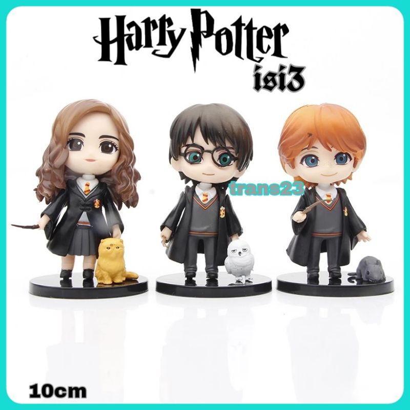 Conjunto Action Figure Harry Potter Contents 3 Miniatura Topper Display ...
