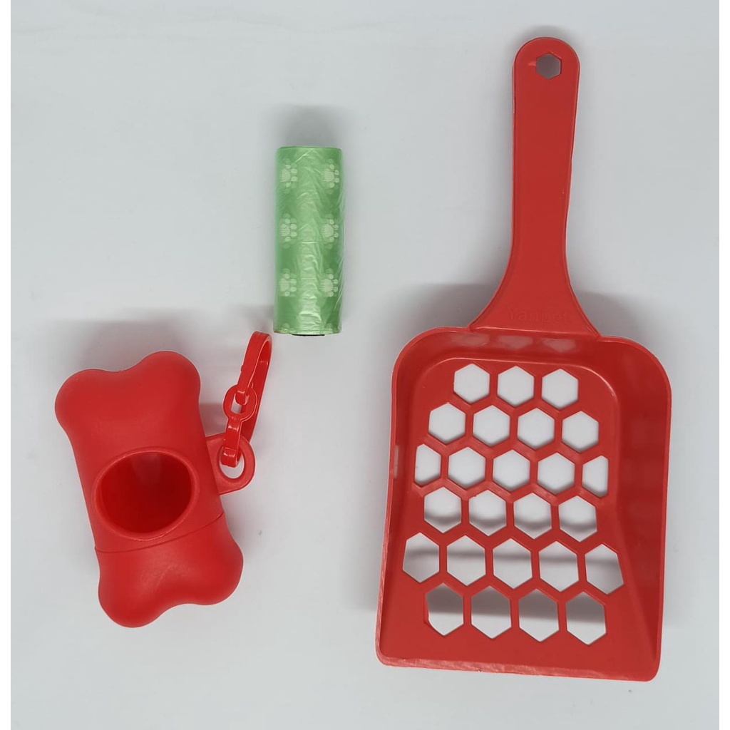 Kit Higiene Pet - 1 Mini pá + 1 Porta Cata caca + 1 refil Porta caca/15 ...