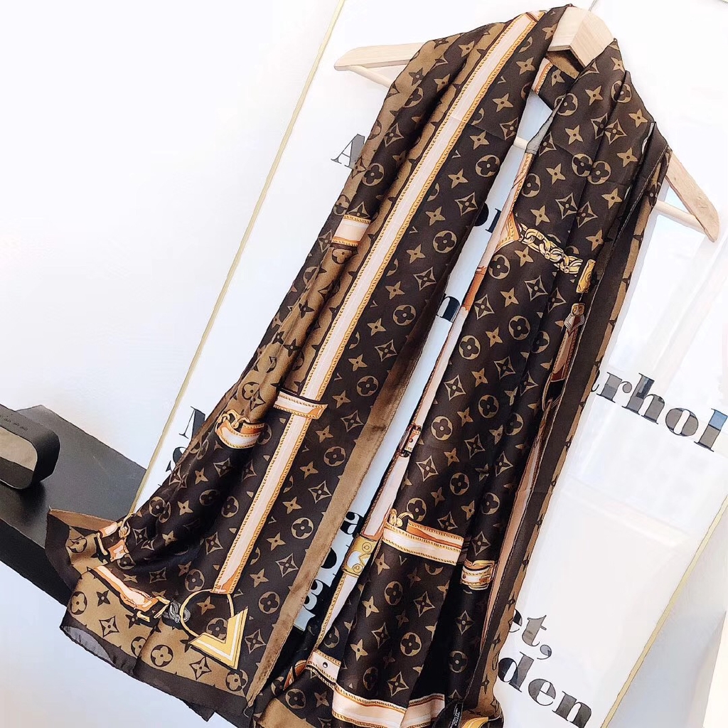 2021 Cachecol De Seda Clássico De Luxo Feminino Lenço Xale E Invólucro ...