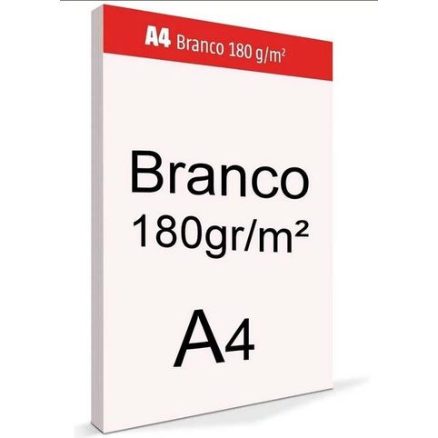50 Folhas Papel Cartão 180 gramas - Offset Papel Grosso A4 | Shopee Brasil