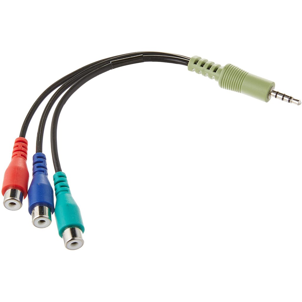 Cabo Adaptador de Vídeo P2 4C (3.5MM) Estéreo x 3 Plug RCA Fêmea Vídeo ...