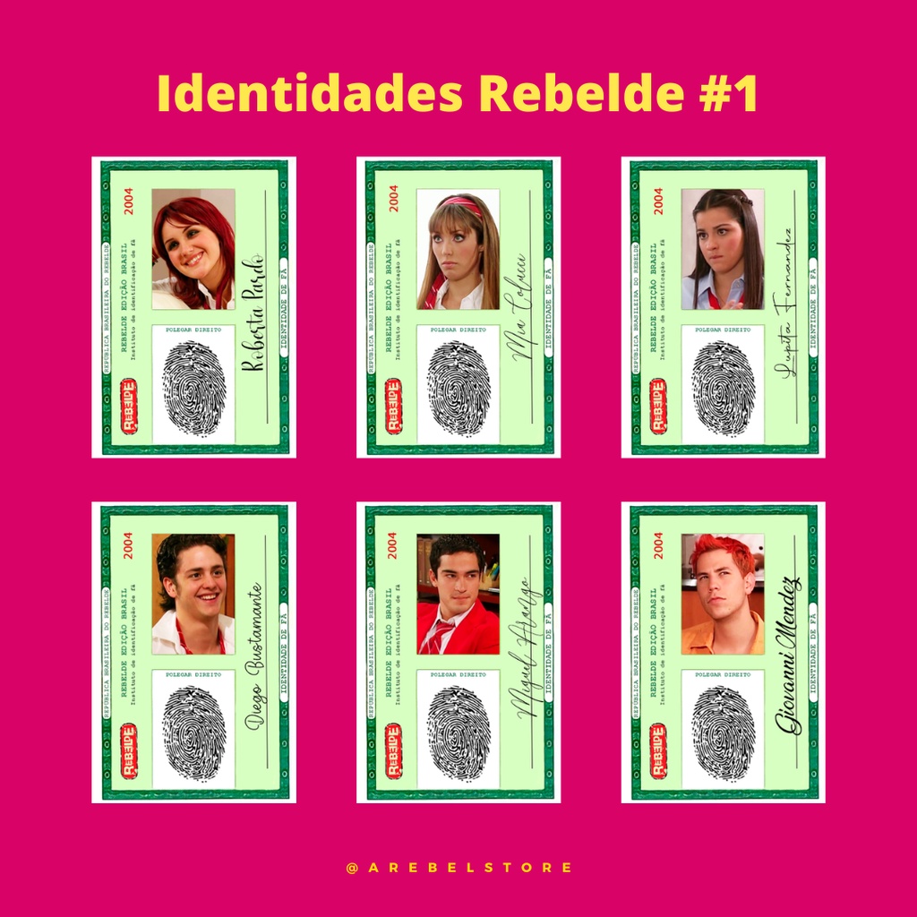 Kit 6 identidades - Rebelde\RBD | Shopee Brasil