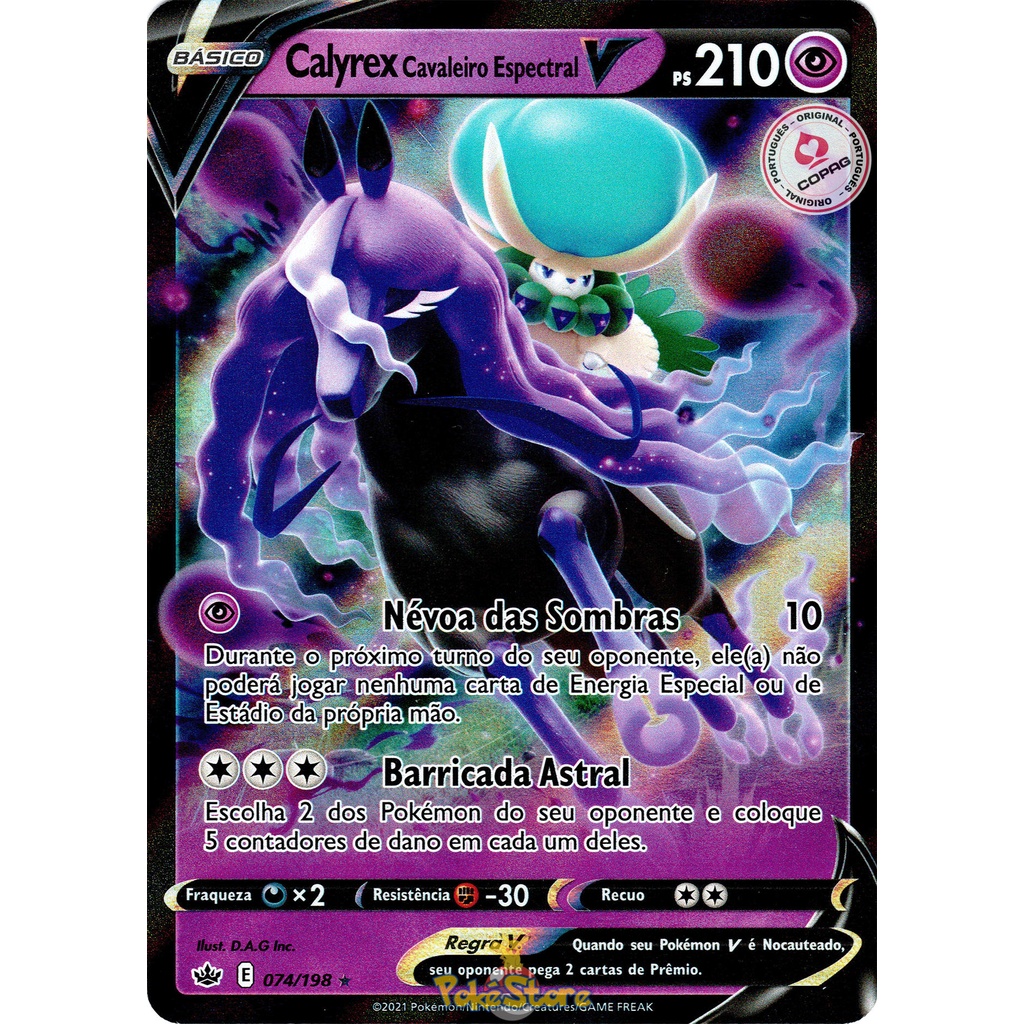 Carta Pokemon Calyrex V Português 074/198 Card Original Copag Cavaleiro ...