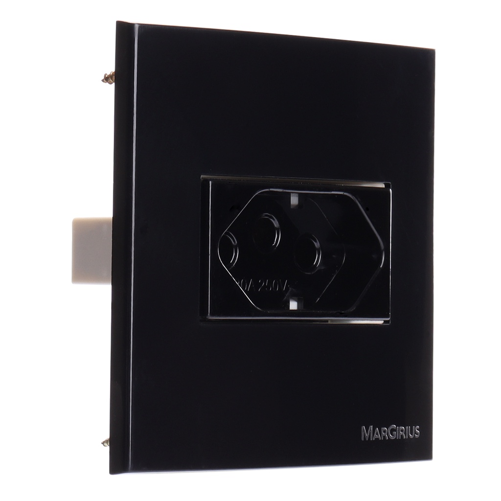 Tomada P/ Movel Margirius 2p T Sleek 70x70 20a Preta | Shopee Brasil