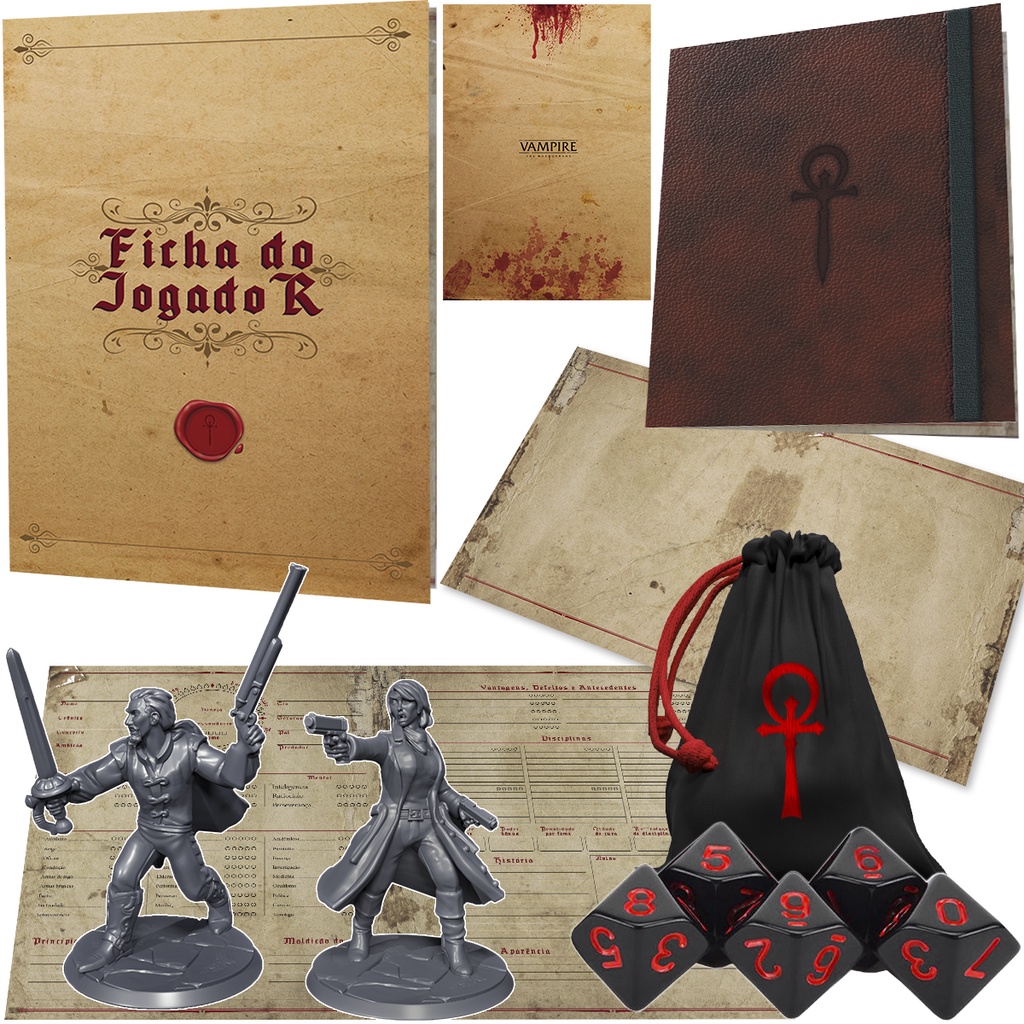 Kit Rpg Vampiro A Máscara + Acessórios Exclusivos + Dados D10 - DeD ...
