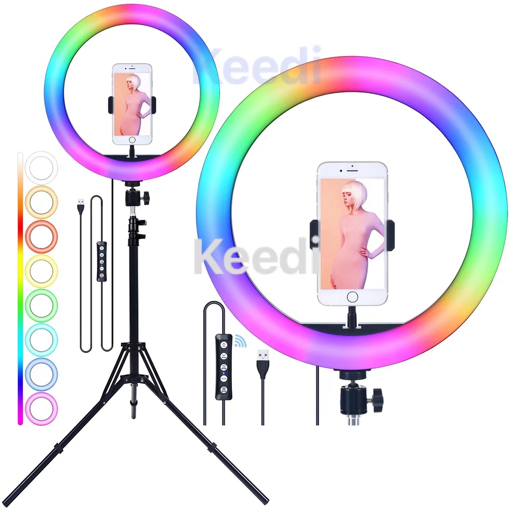 Ring Light 12 Polegadas 30cm e 8 polegadas Luz Colorida +tripé 2m e sem tripé Youtuber | Shopee ...