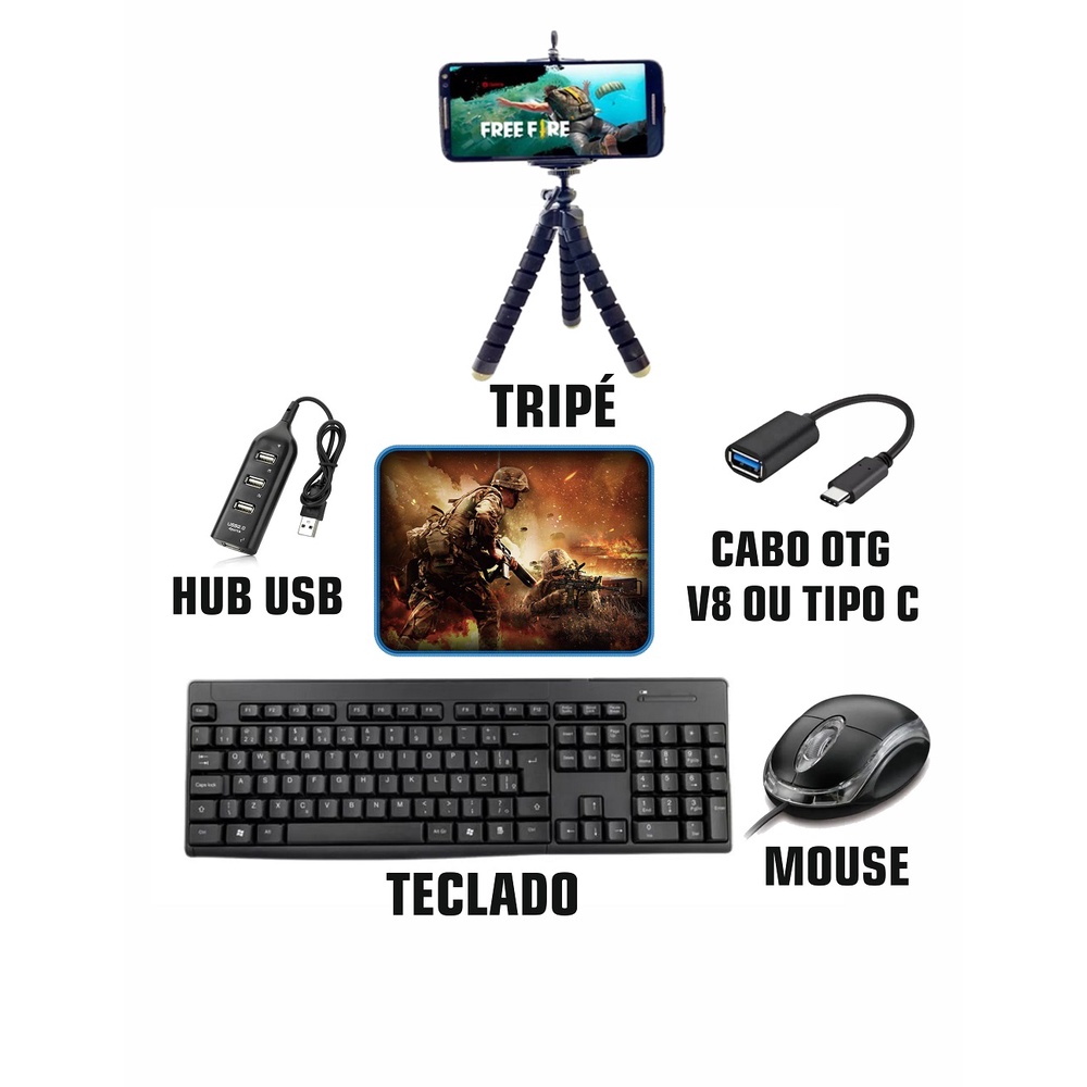 Kit Mobilador Free Fire Gamer Completo Promoção Para Celular Com ...