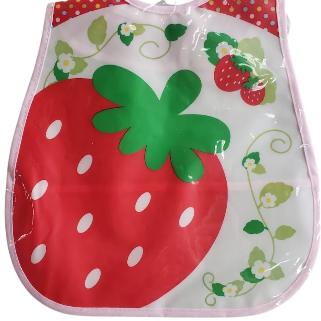 Babador Infantil com pega migalhas - modelo Urso ou Morango em material ...
