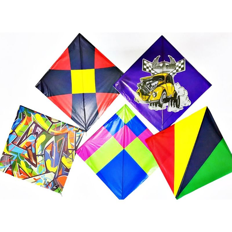 Pipa peixinho, papagaio, mini raia 30x30cm com rabiola e cabresto ...