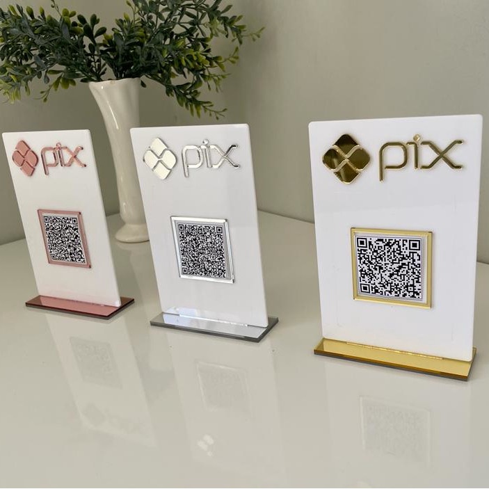 Placa Display Mini QR Code Em Acrílico Espelhado | Shopee Brasil