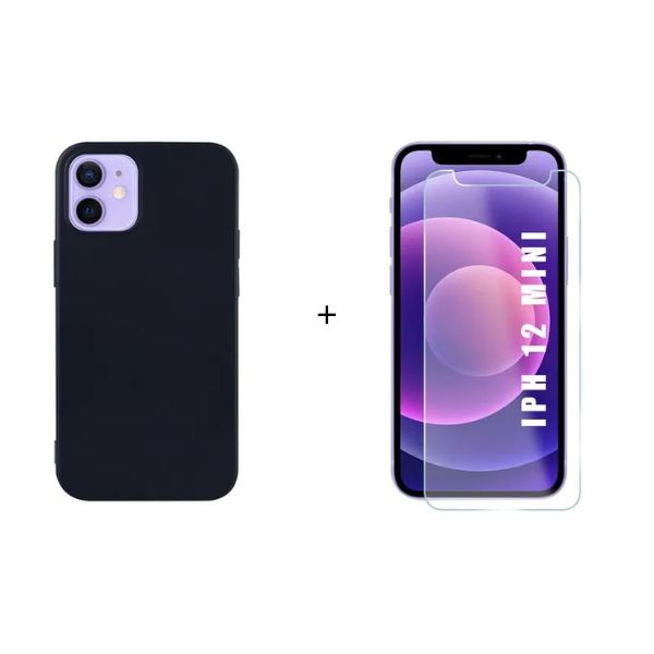 Capa Capinha Case Aveludada + Película de vidro 9D IPHONE 12 MINI ...