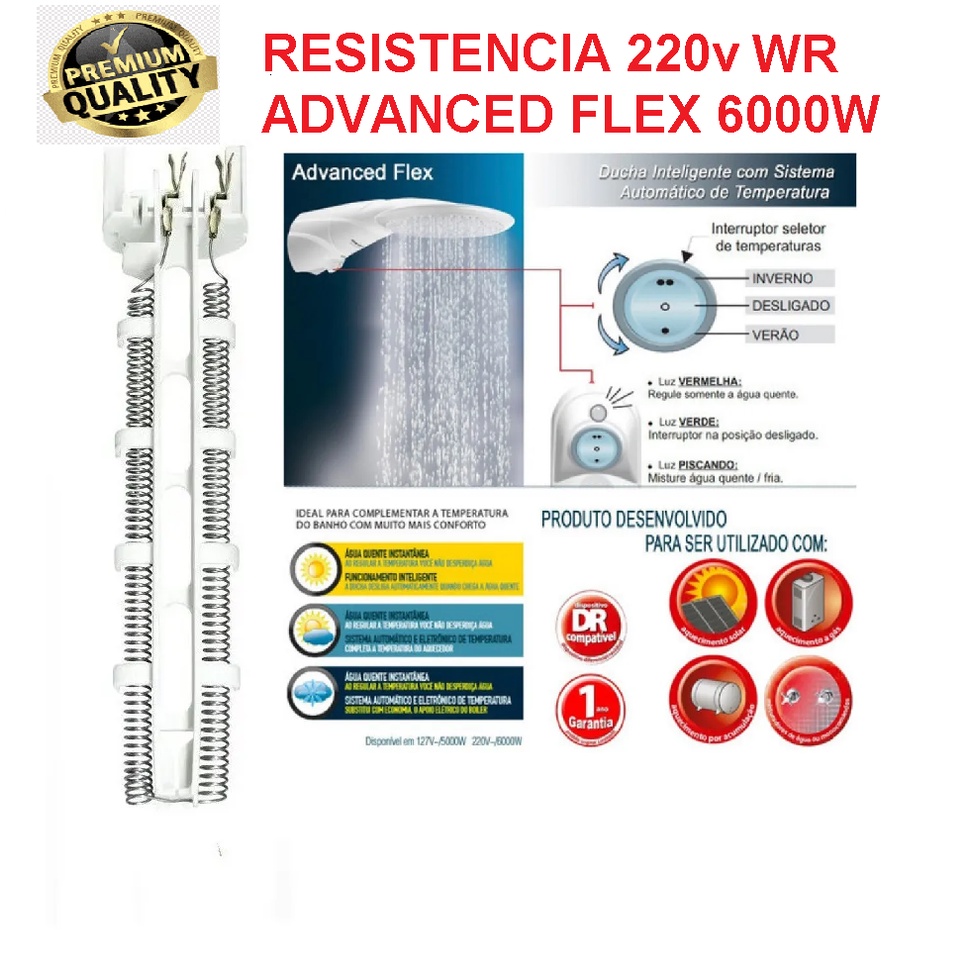 Resistência Advanced FLEX Lorenzetti Paralela 127/220v 5000W/6000W ...