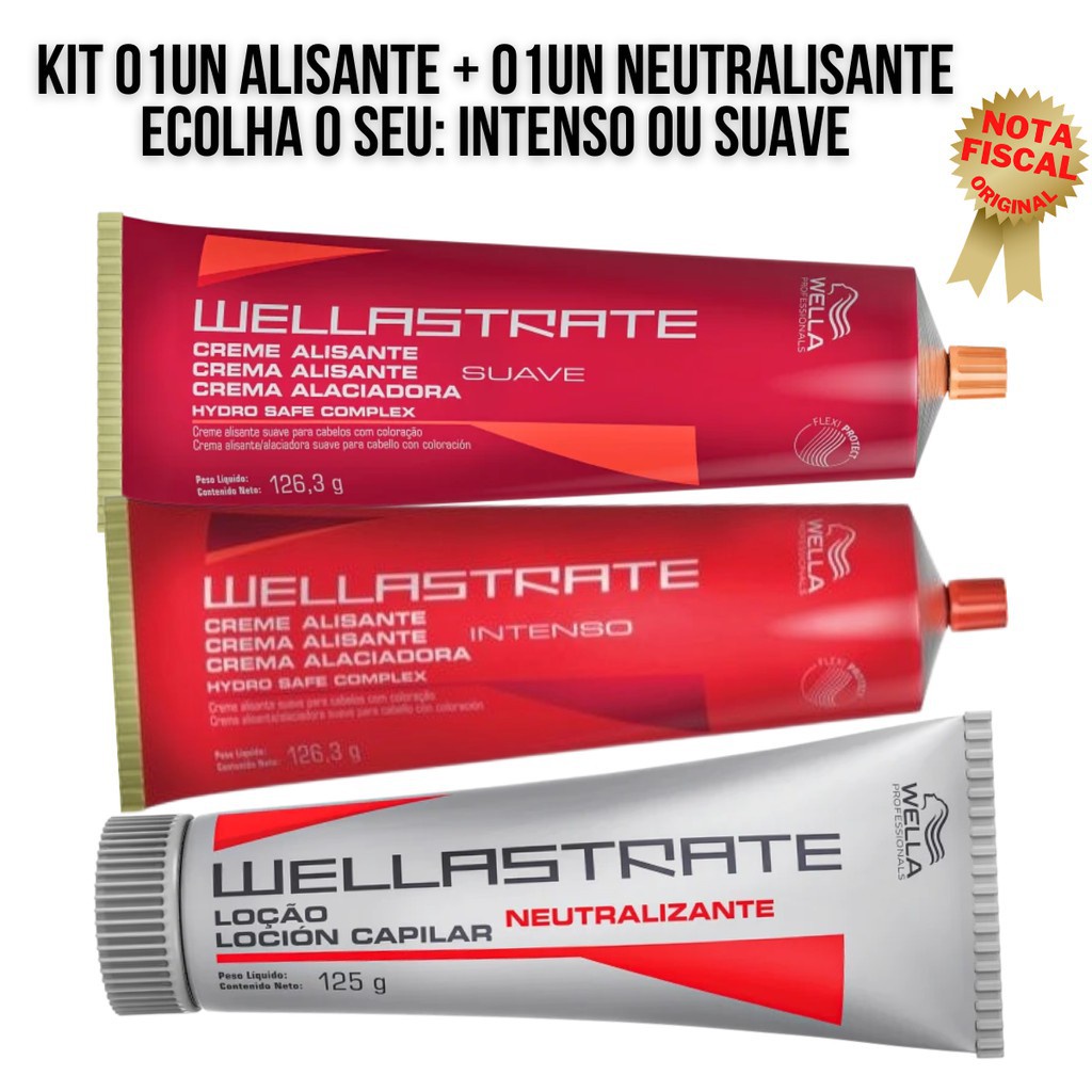 Kit Wella Alisante Capilar Profissional Wellastrate Intenso ou Suave ...