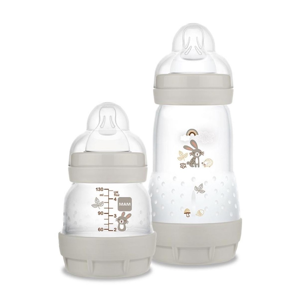 Kit 02 Mamadeiras MAM Starter Set Anticólica Cinza | Shopee Brasil