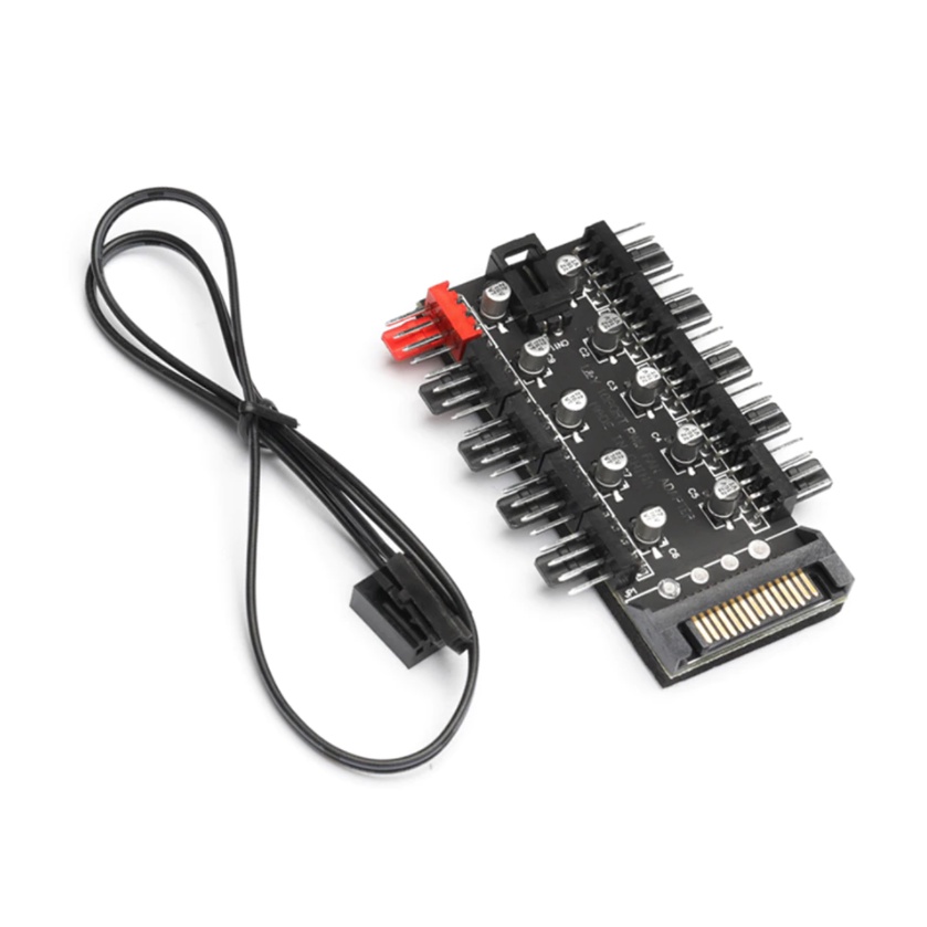 HUB MULTI FANS PWM 4 PINOS, CONTROLE VELOCIDADE, ADAPTADOR COOLER ...