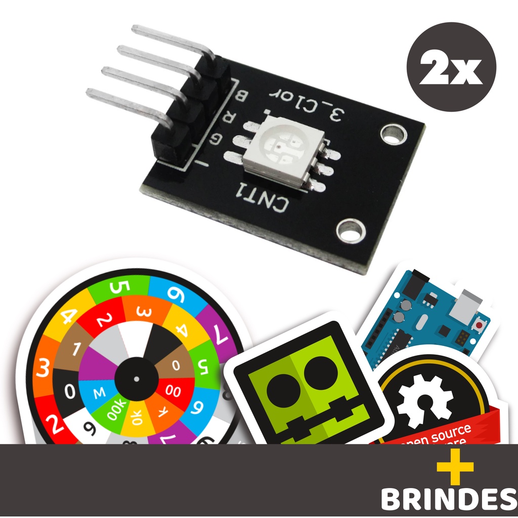 2 Módulo Led - Rgb Smd Ky-009 led rgb smd 5050 compatível com Arduino ...