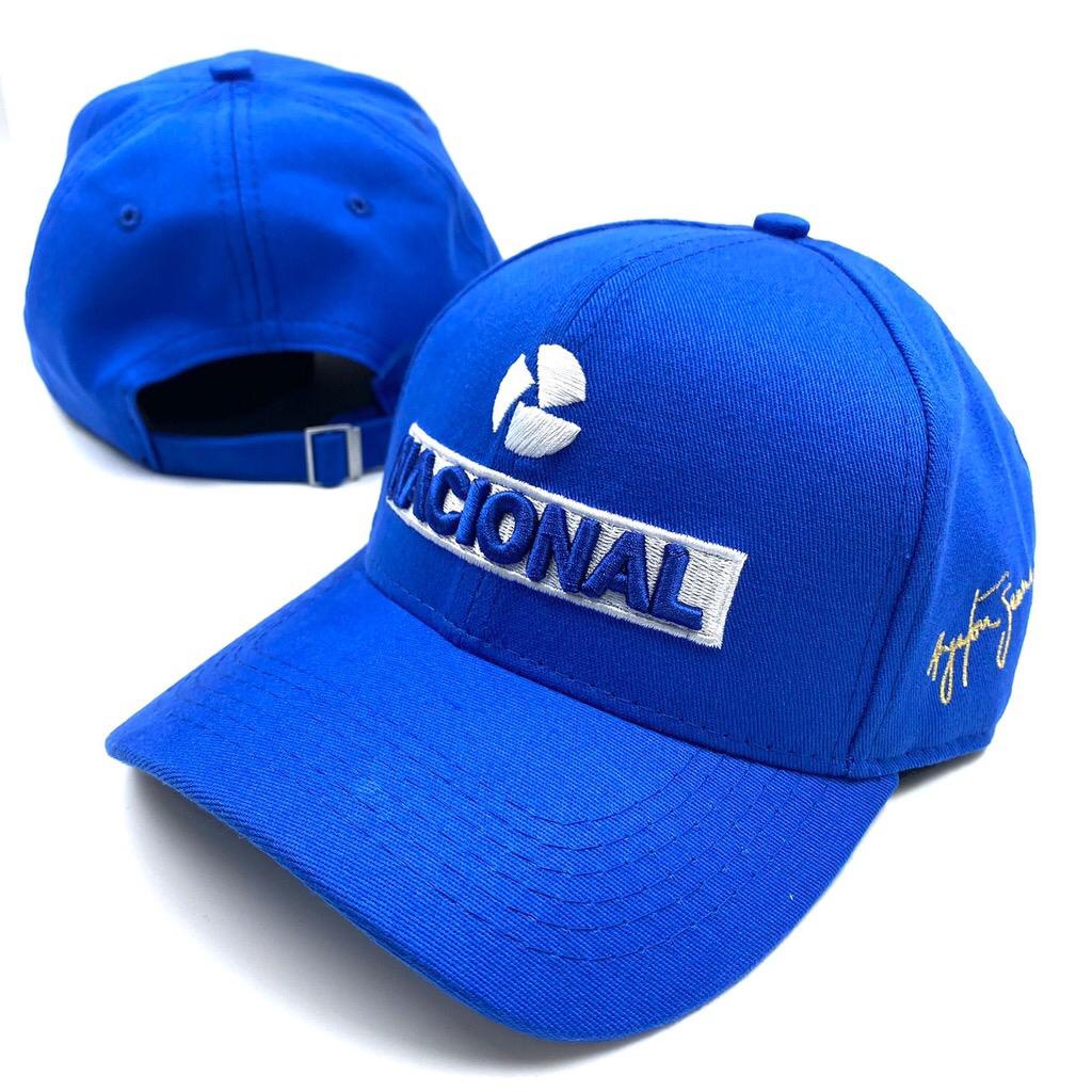Boné Nacional Retro Ayrton Senna Azul Formula 1 Ferrari BON17 | Shopee ...