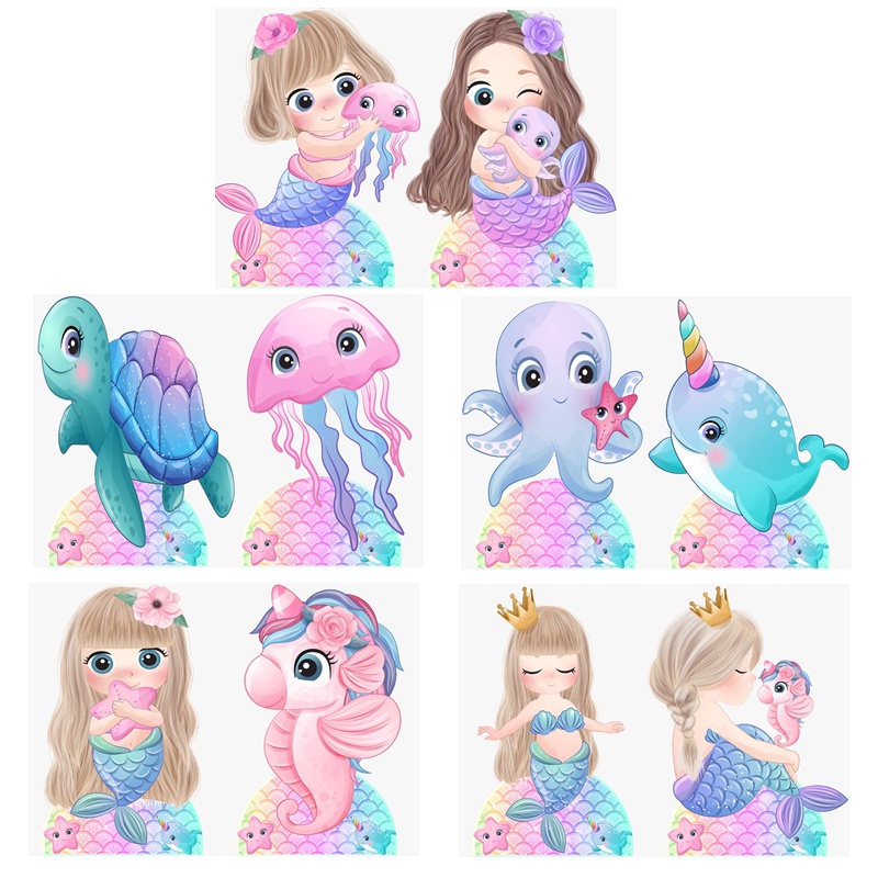 sereia cute baby kit decoração de festa infantil 12 display de 20cm ...