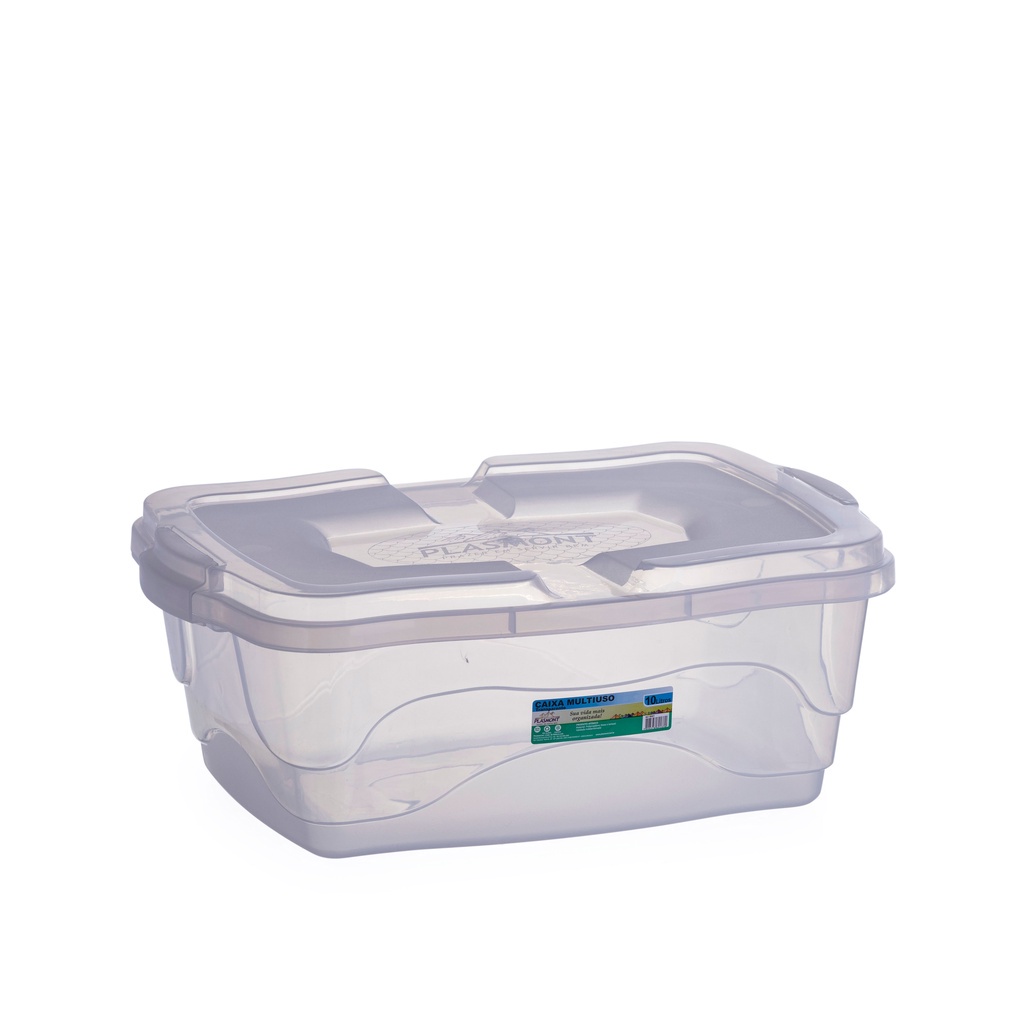 Caixa Organizadora Transparente Tampa com Trava Multiuso 10L Cabos ... Caixa Organizadora Transparente Tampa com Trava Multiuso 10L Cabos ...