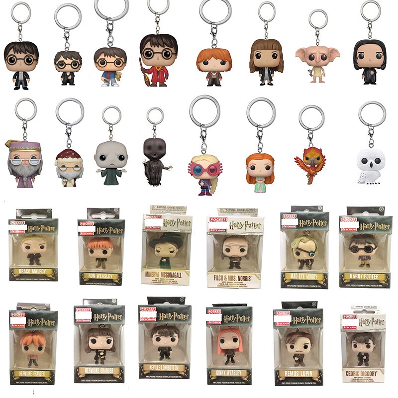Funko Pop Chaveiro Harry Potter Ginny Ron Weasley Luna Hermione Voldemort Hedwig Keychain Figura ...