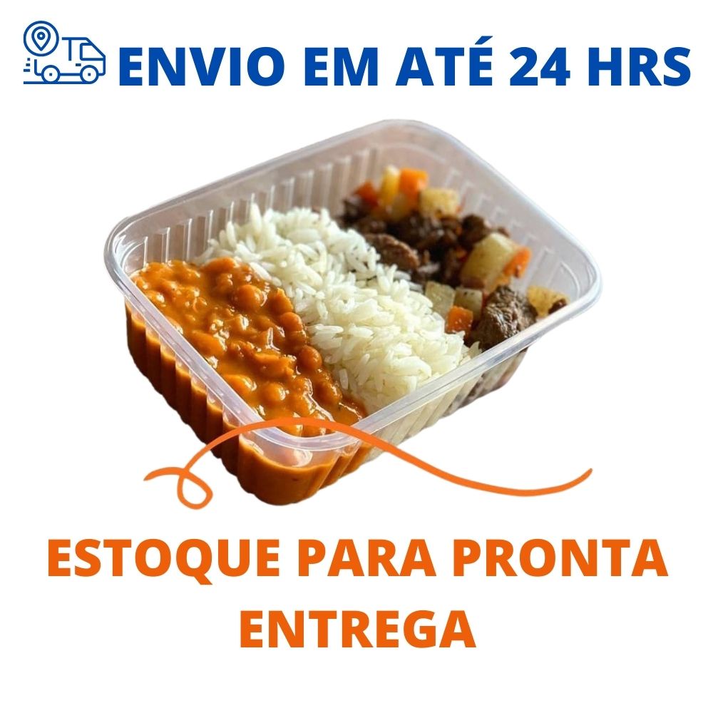 24un Pote Marmita Descartável 250 / 350 / 500 / 750 / 1000ml Fitness Fit Freezer Microondas ...