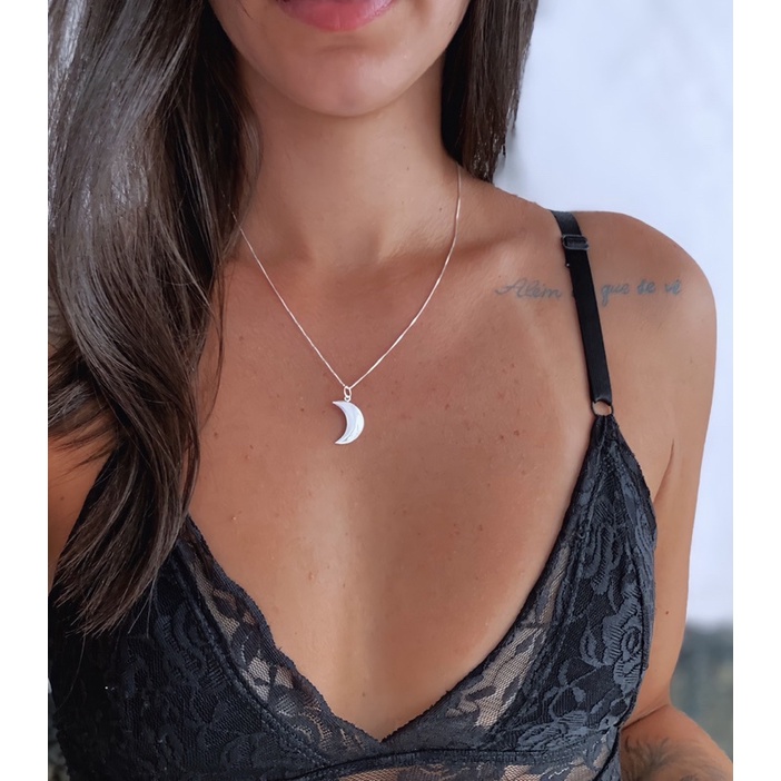 Colar meia lua prata 925 | Shopee Brasil