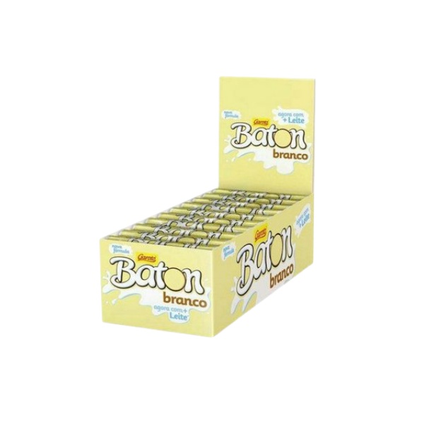 Display Chocolate Garoto Baton Branco 30 Unidades de 16g | Shopee Brasil