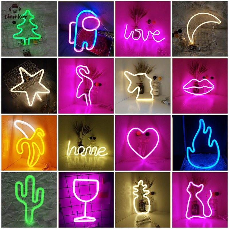 TK 】 Neon Luz LED Sinal De Fantasma Dinossauro Padrão Spaceman Home ...